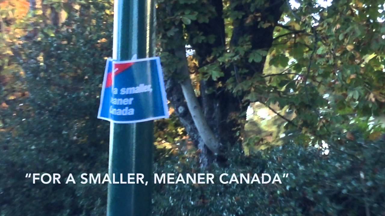 Anti Harper signs on Granville - YouTube