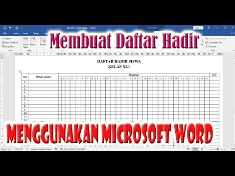 Cara Membuat Daftar Hadir Menggunakan Ms Word || Membuat Absensi - YouTube