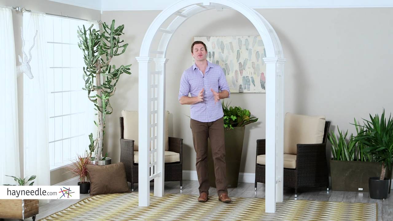 New England Arbors Nantucket Deluxe Vinyl Arbor - Product Review Video ...