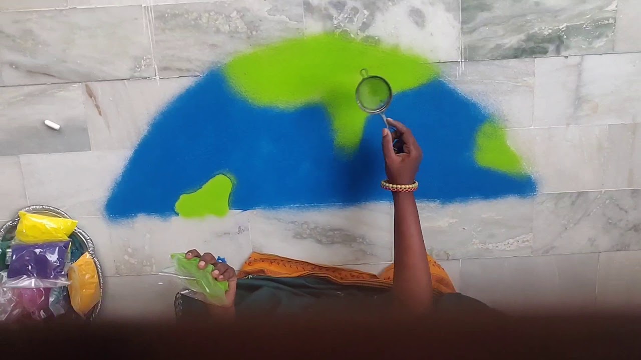 Rangoli @ creating awareness on Corona - YouTube