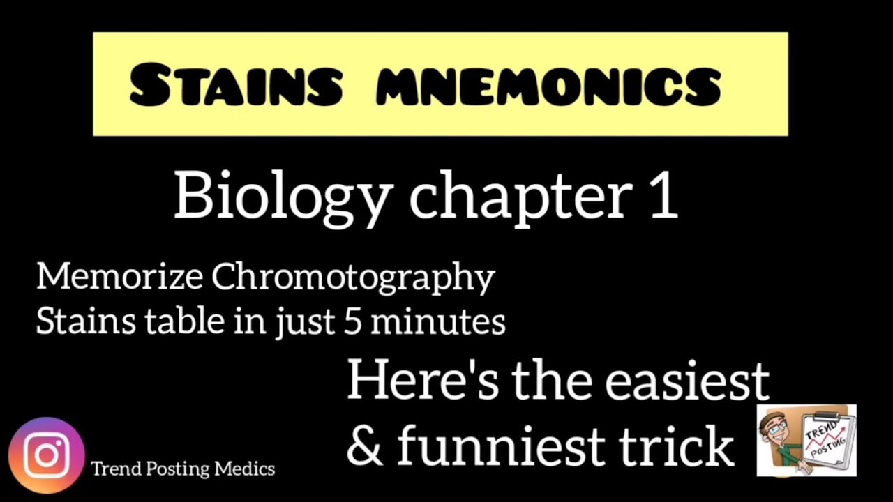 Stains mnemonics| Easiest and funniest trick to memorize stains ...