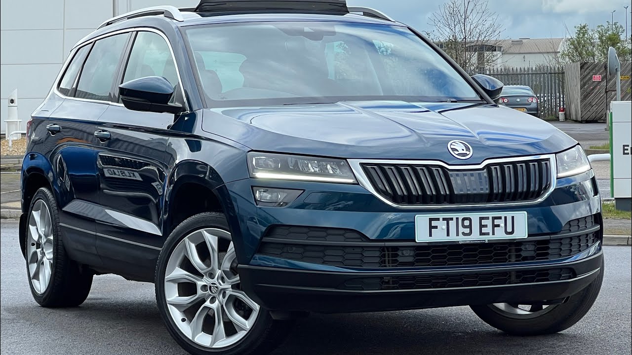 FT19EFU Skoda Karoq 2.0TDI Edition 4x4 DSG Petrol Blue Metallic - YouTube