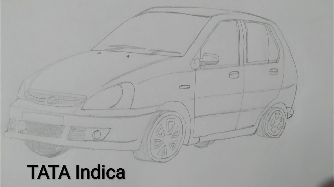 TATA indica🚗 car | drawing - YouTube