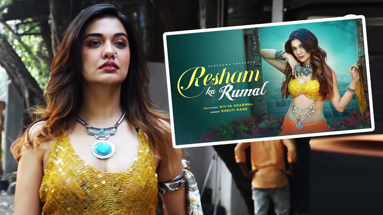 Divya Agarwal Spotted Promoting Her New Song Resham Ka Rumal - YouTube