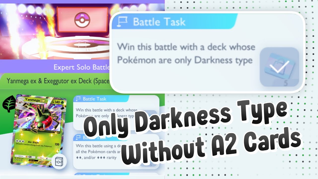 Only Darkness-type!! vs Yanmega ex & Exeggutor ex | Expert Solo Battle ...