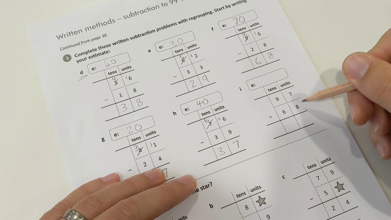 Written Subtraction with Carrying Examples - YouTube