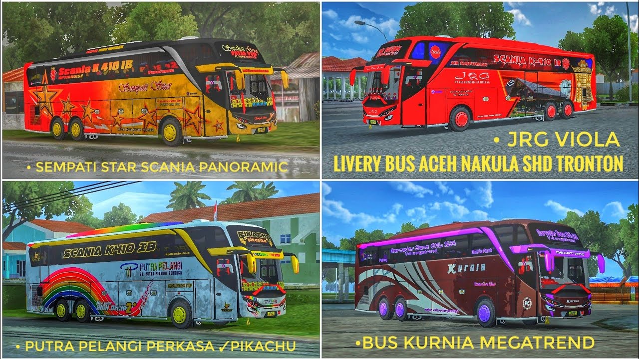 Livery Bus Aceh 😎 Bus Sempati Star Putra Pelangi Kurnia Megatrend Jrg ...