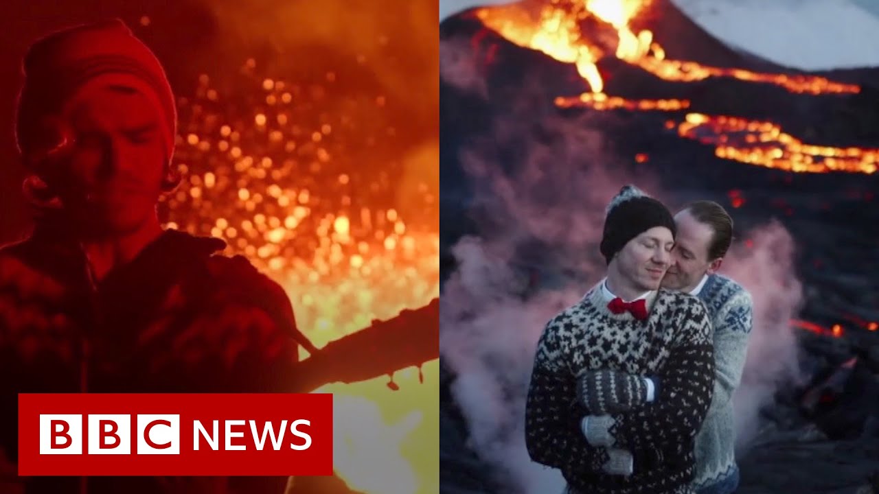 Music video and wedding filmed at erupting volcano - BBC News - YouTube