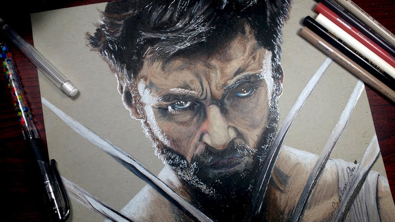 Drawing logan(Hugh Jackman)from x men - YouTube
