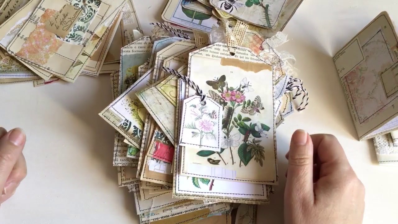 Handmade ephemera | tags, envelopes, tucks and pockets - YouTube