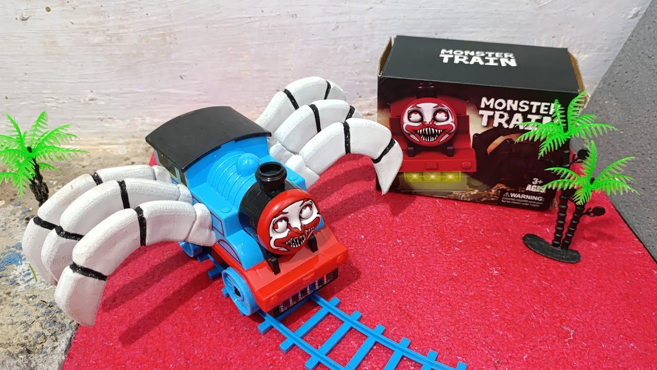 merakit & unboxing kereta thomas laba laba monsters dan thomas spider ...