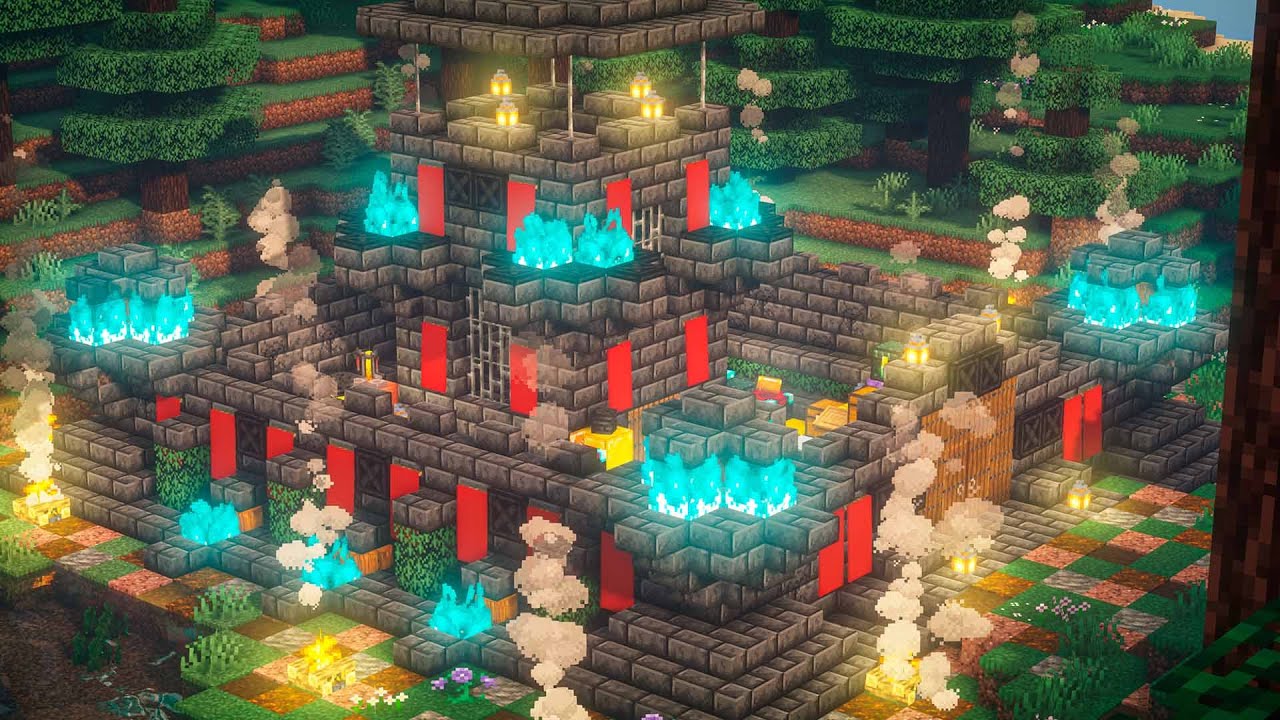 Built a PROTECTED BASE in Minecraft 4k | HOW WE BUILT ATTACK PROTECTION ...