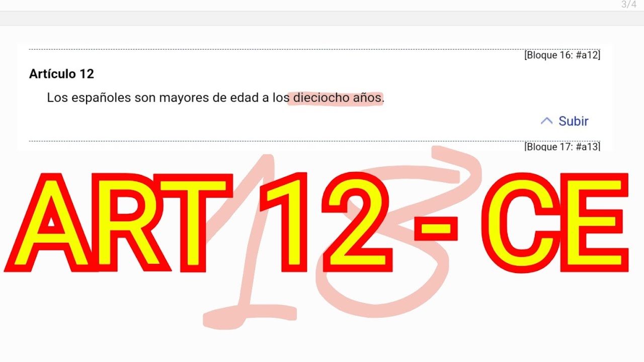 ARTÍCULO 12 - Constitución Española - Mayoría de edad - OPOSICIONES ...
