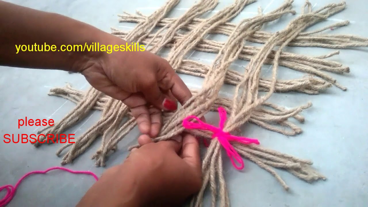 DIY very easy handmade eco friendly doormat/carpet/jute rope &wool rug ...