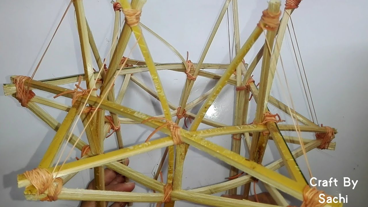 How to make a Lotus Flower using bamboo sticks | Lantern Making | Craft ...