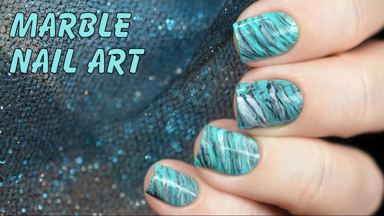 Marble Nail Art Tutorial - Мраморный маникюр - YouTube