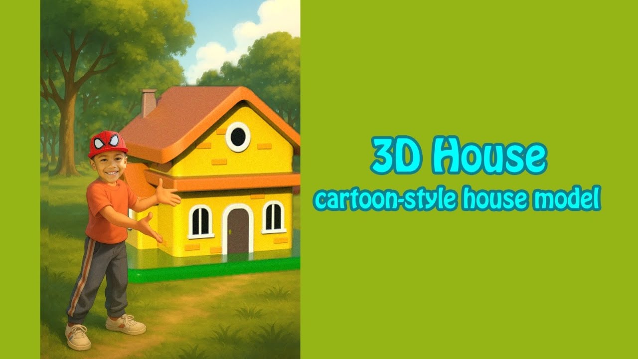 Creating a cartoon-style house model #shorts #shortvideo #3d # ...