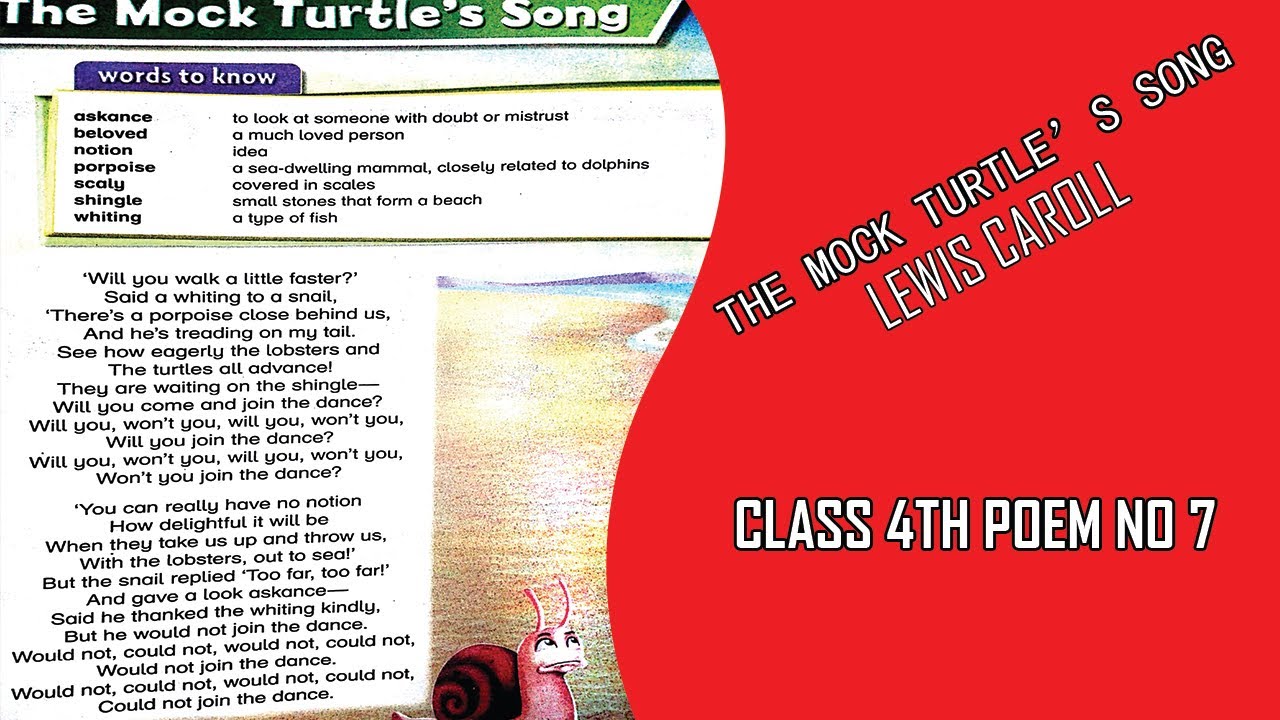 the mock turtle's song by lewis caroll - YouTube
