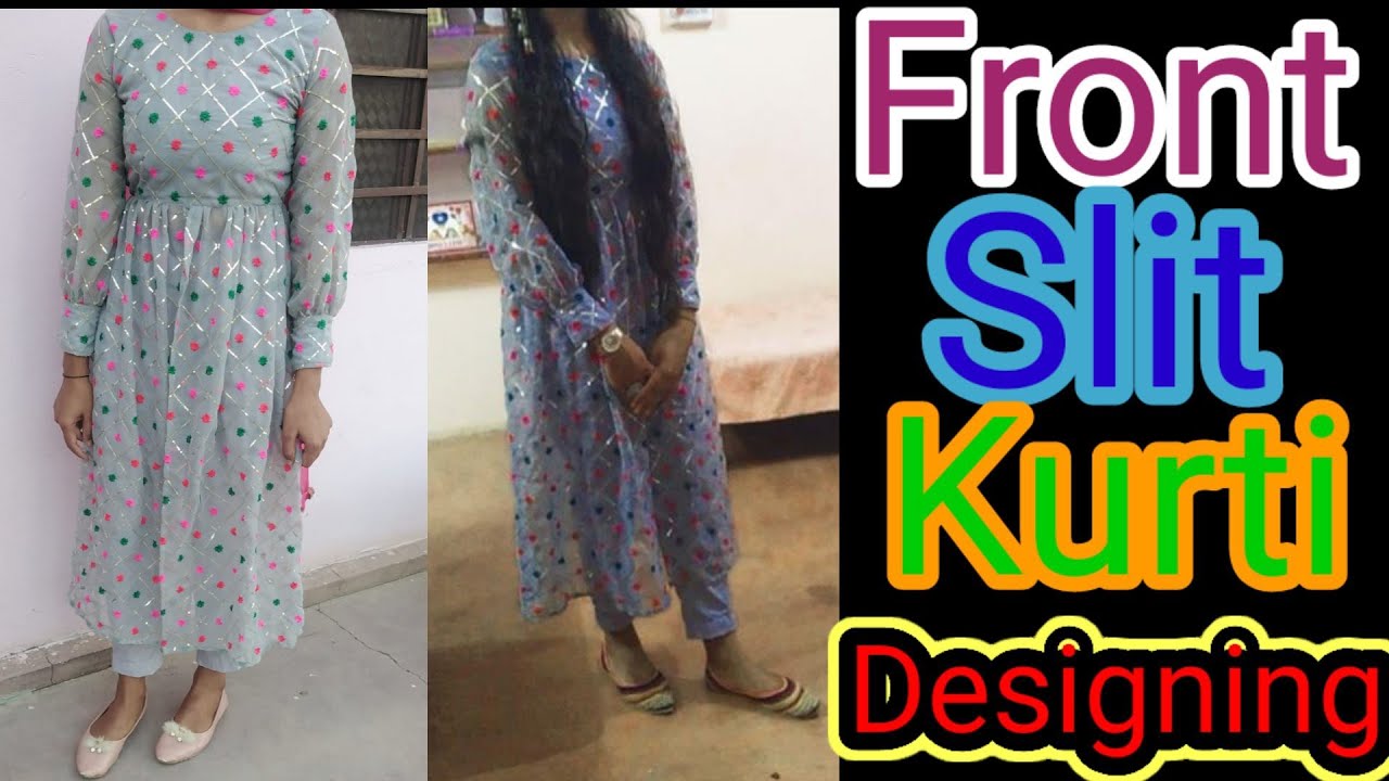 Stylish Front Slit Kurti Cutting And Stitching| Front Slit Kurti With ...