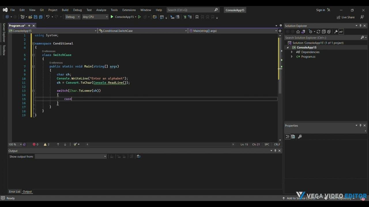 C# (Programming Language) Project 12: 'Switch Statement' Created by Trishanth Kumar - YouTube