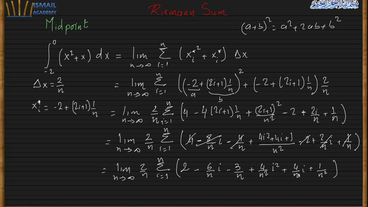 Riemann Sum using midpoint - YouTube