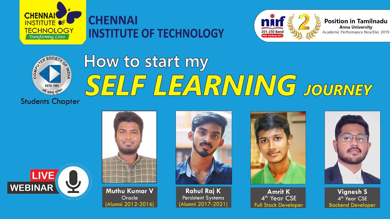 How to start my Self Learning Journey? | CIT Chennai | CSI Chapter ...