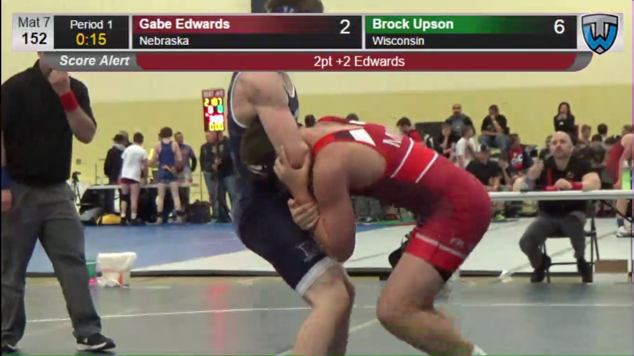 3118 Schoolboy 152 Gabe Edwards Nebraska vs Brock Upson Wisconsin ...