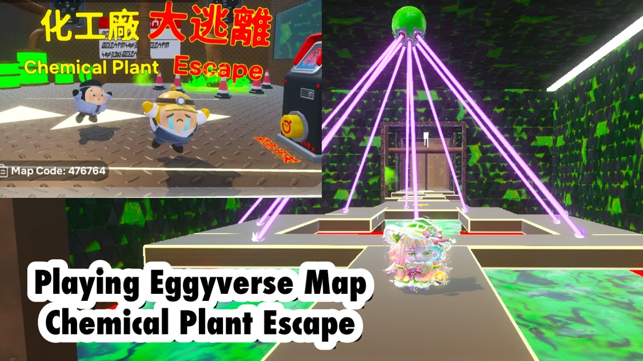 Playing Eggyverse Map Chemical Plant Escape - Eggy Party - YouTube