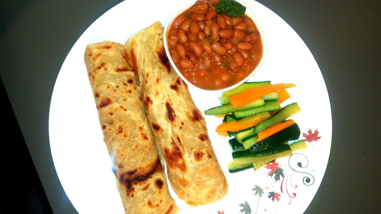 How to Make Soft layered Chapati served with Beans and Veggies - YouTube