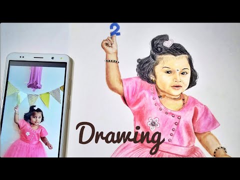 Birthday Artwork of Cute Sanvi | kiran vlogs kannada