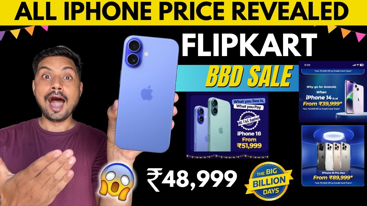 iPhone 16 ₹49,999 confirmed & All iPhone Price Revealed in Flipkart BBD ...