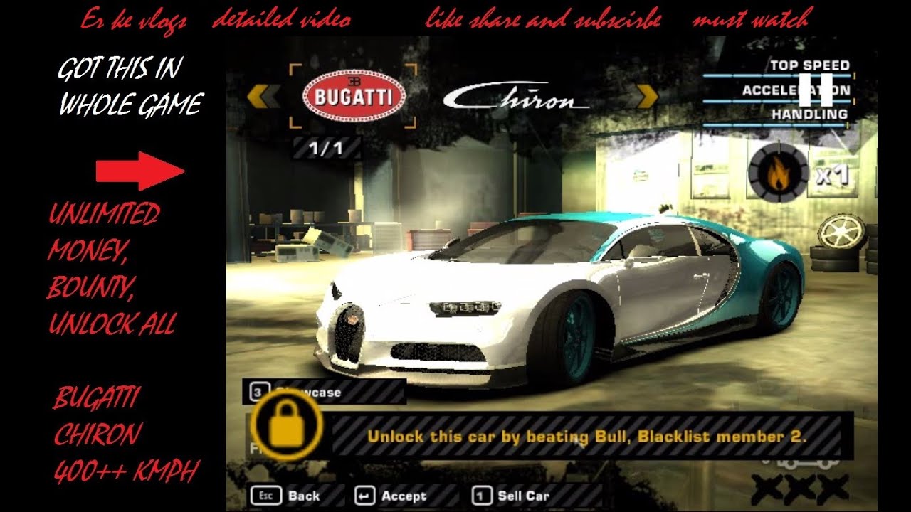 how to get bugatti chiron from starting ! get bugatti ! nfs mw - YouTube