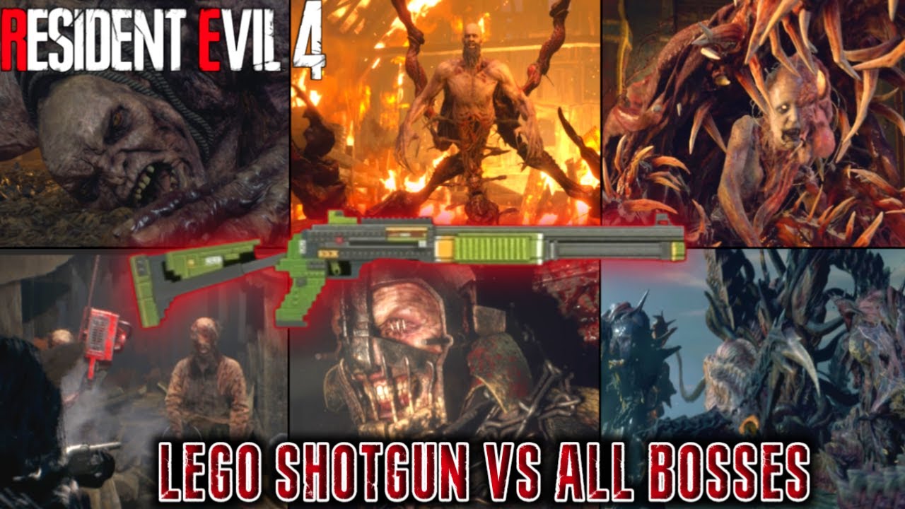 Lego Shotgun Vs All Bosses - Resident Evil 4 Remake - YouTube