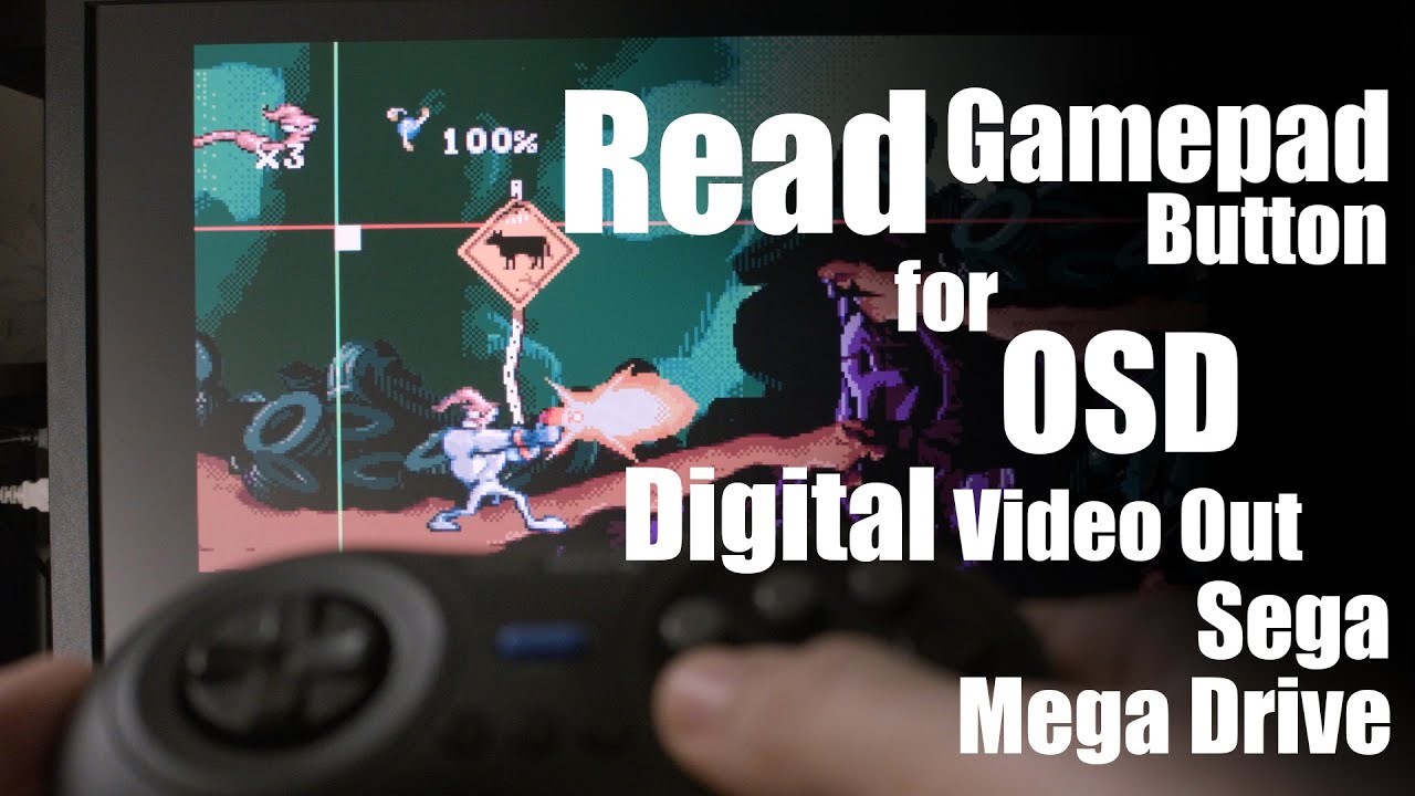 Read gamepad for digital video output OSD menu - prototype - YouTube