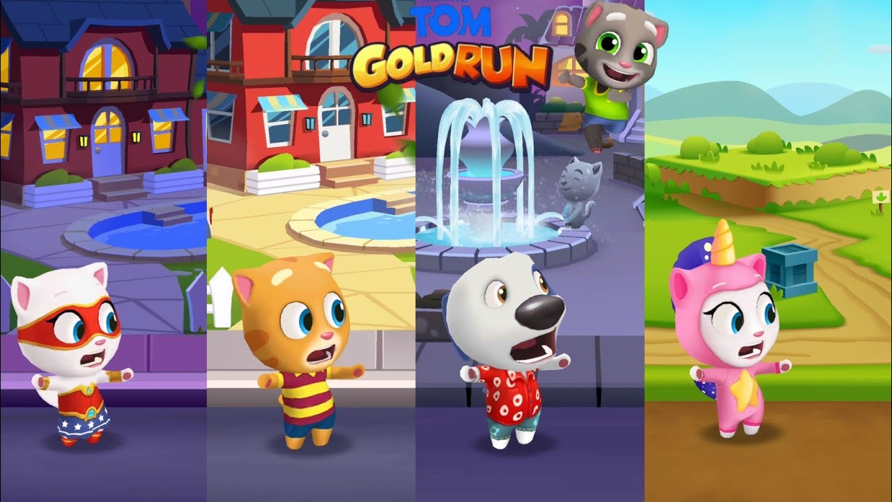 Talking Tom Gold Run Las Vegas Super Angela & Gold Run Skateboard ...