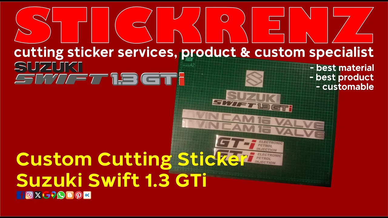 Custom Cutting Sticker Suzuki Swift 1.3GTi 16V - YouTube