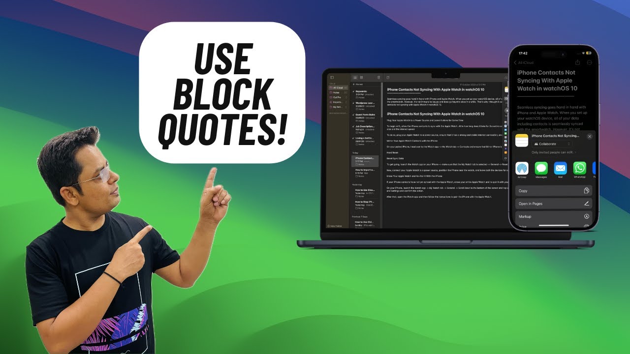 How to Use Block Quotes in Apple Notes on iPhone, iPad, and Mac - YouTube