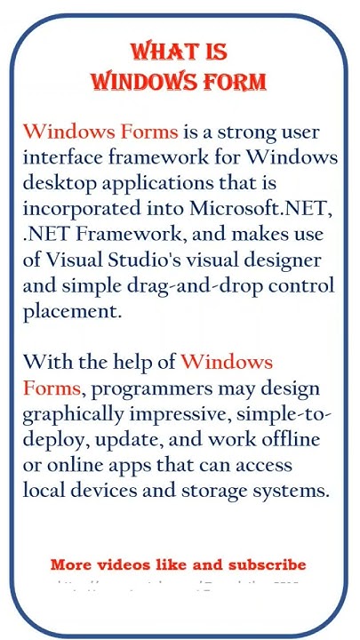 What Is The Window Forms Ensolutions5210 Coding Class Developer Forms Windows Html Youtube