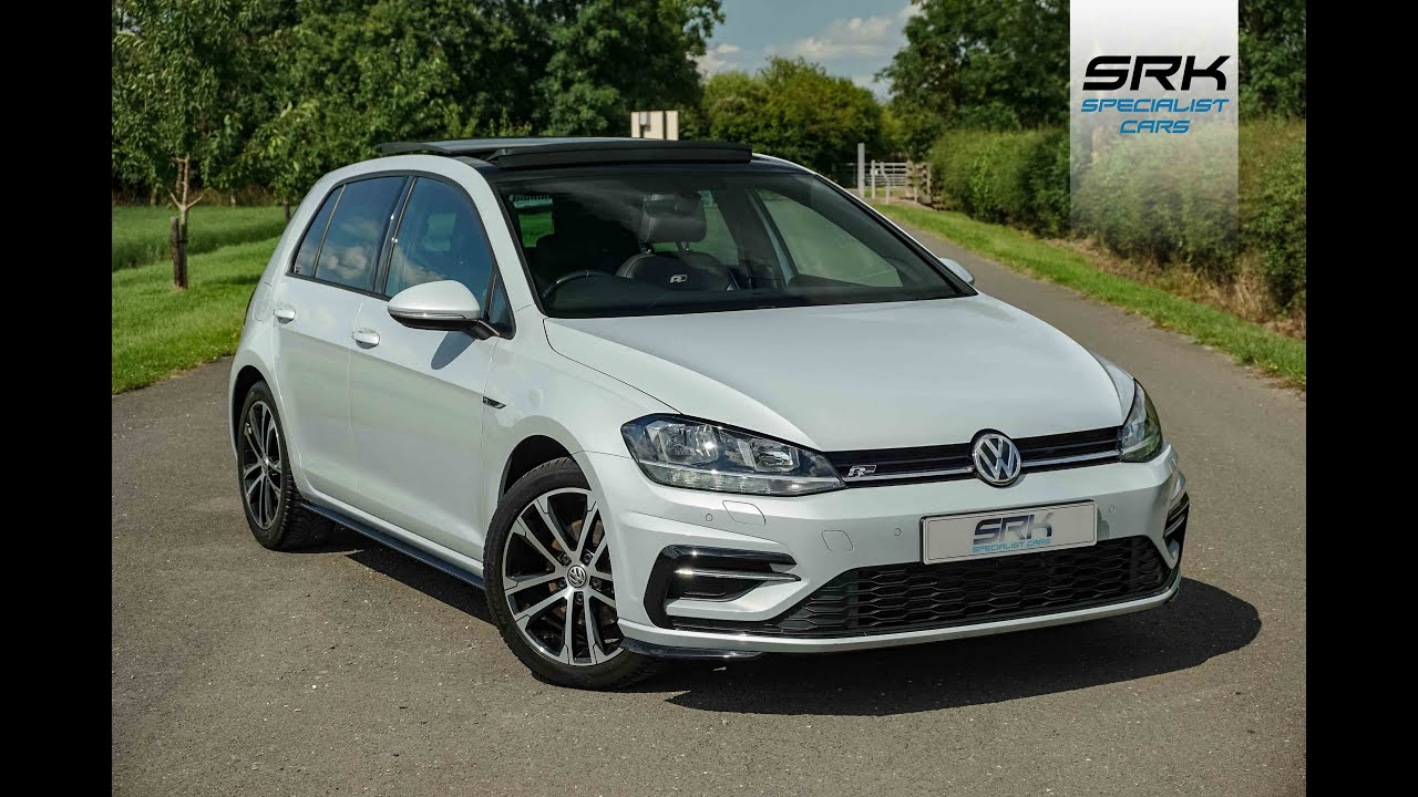 2018 VW Golf R Line in White Silver with Pan Roof, Black Vienna Leather ...