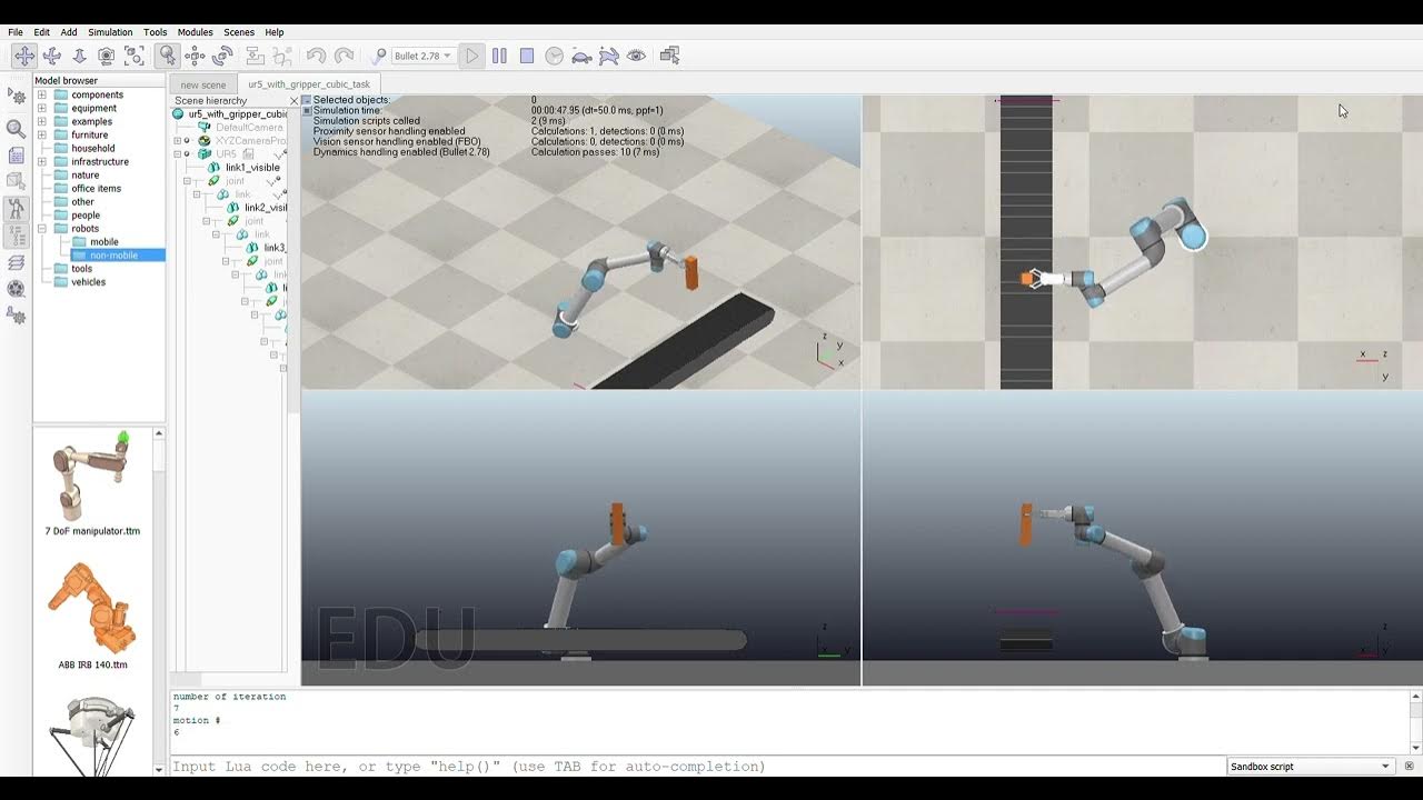 Coppeliasim Example for python programming - YouTube