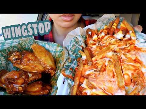 ASMR WINGSTOP CAR MUKBANG SZECHUAN CHICKEN WINGS VOODOO FRIES Cheese REAL EATING SOUNDS 먹방 TWILIGHT