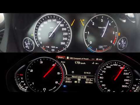Audi A8 4.2 TDI vs BMW 750d 0-200 acceleration.