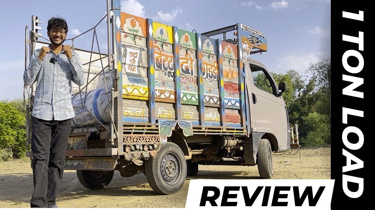 tata-intra-v10-mini-truck-load-test-ek-ton-load-le-pati-hai-youtube