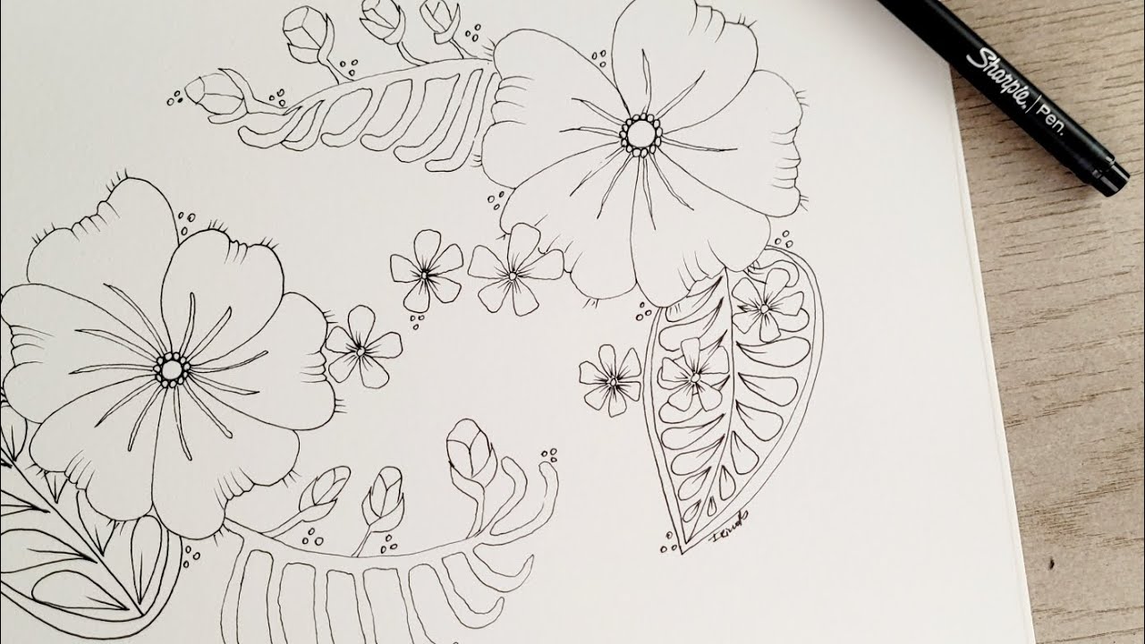 Flower Drawing | Pattern Art | Easy Doodle | Follow Along Tutorial ...