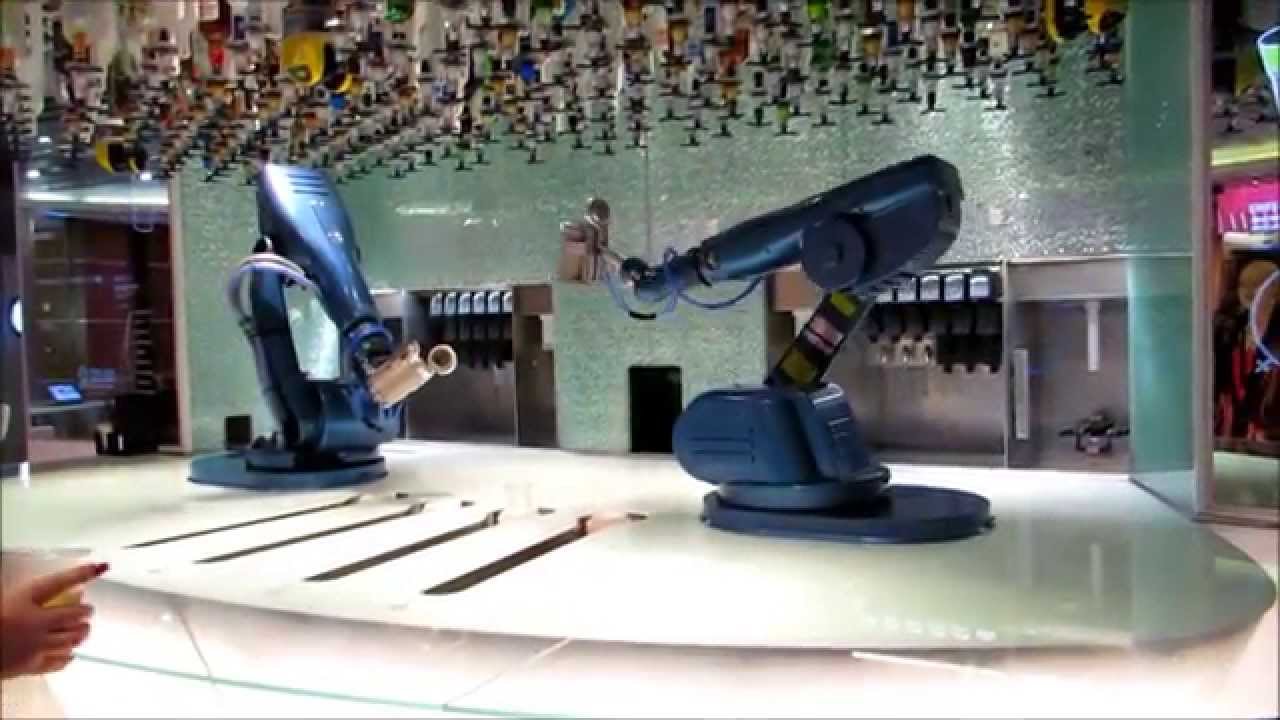 Robotic Bar staff at the Bionic Bar on Quantum of the Seas - YouTube