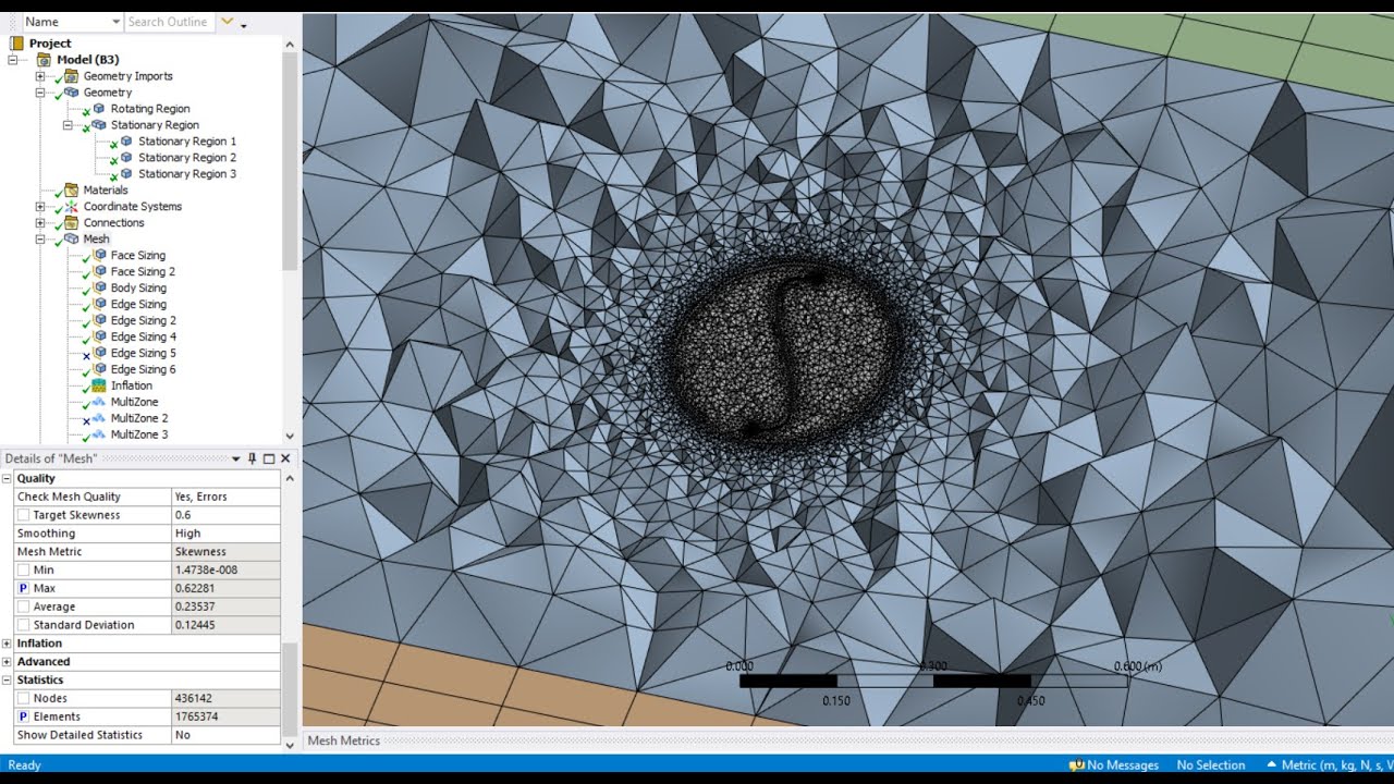 Example of 3D mesh quality enhancement on ANSYS Meshing for a VAWT ...