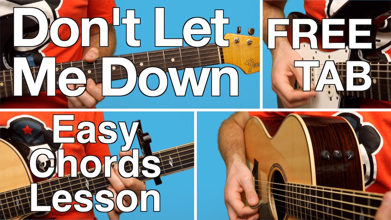 Don't Let Me Down | Chainsmokers | EASY CHORDS | Guitar Lesson ...