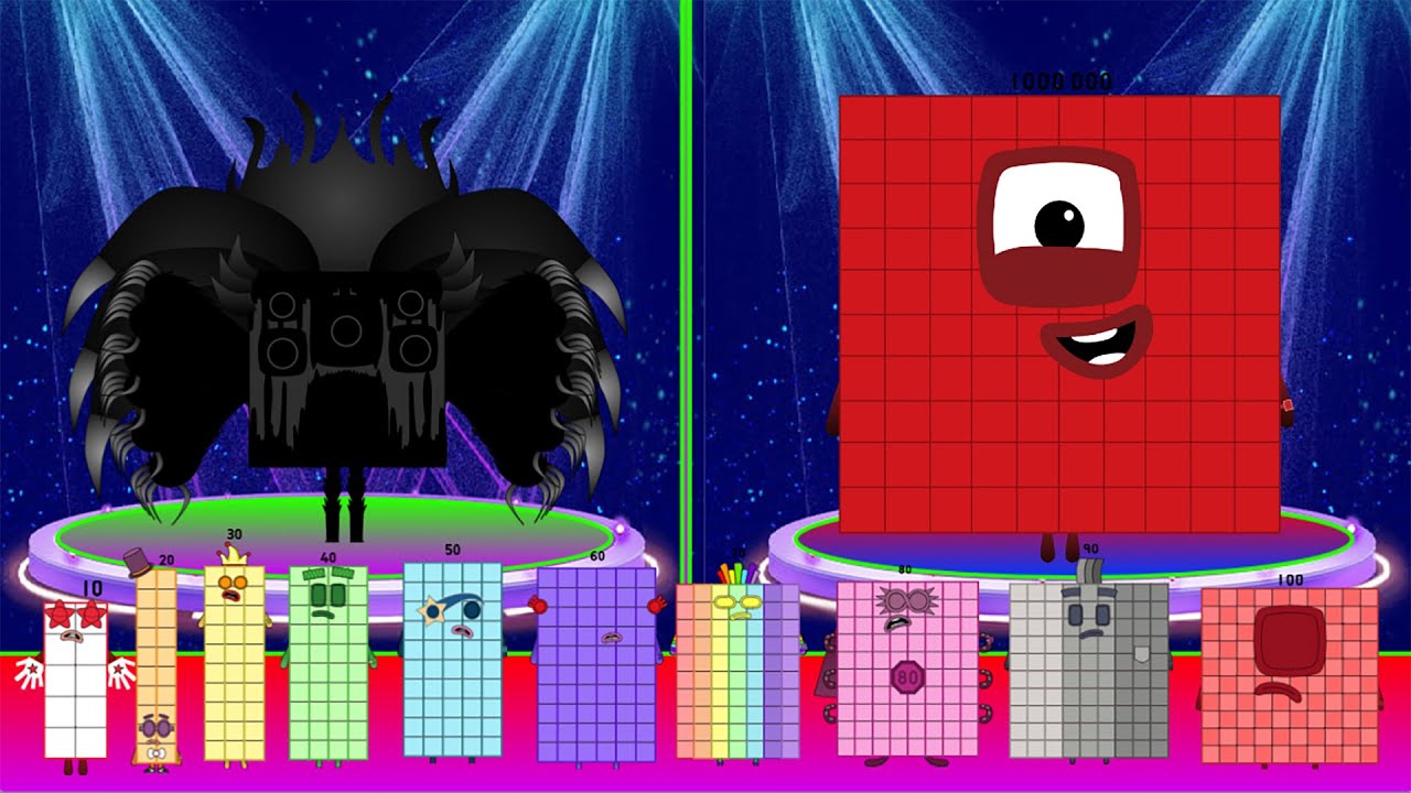 Numberblocks Band Re Take (100K-1M) VS UncannyNLVD (But TENS support ...