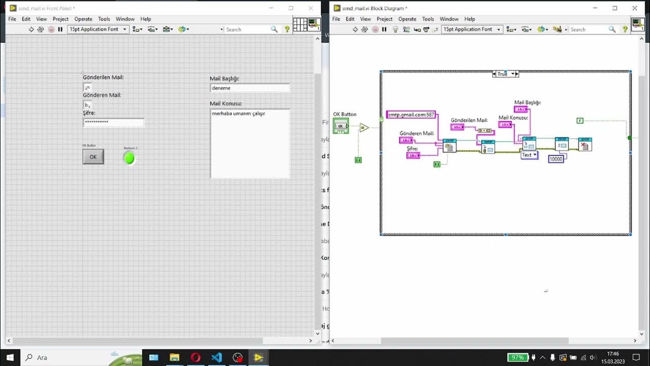 labview mail gönderme(labview send mail) örneği - YouTube