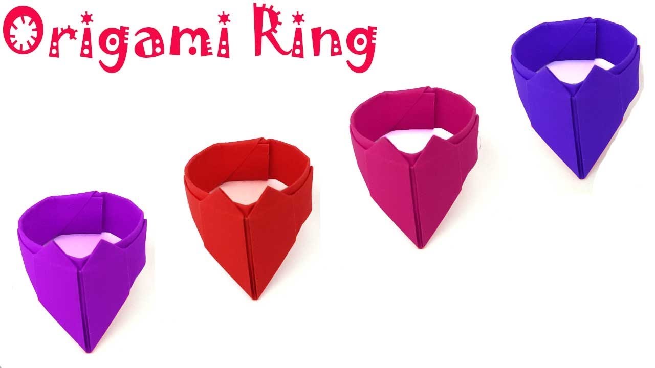 How to make Paper Heart Ring | Origami Simple Ring Easy Instructions ...